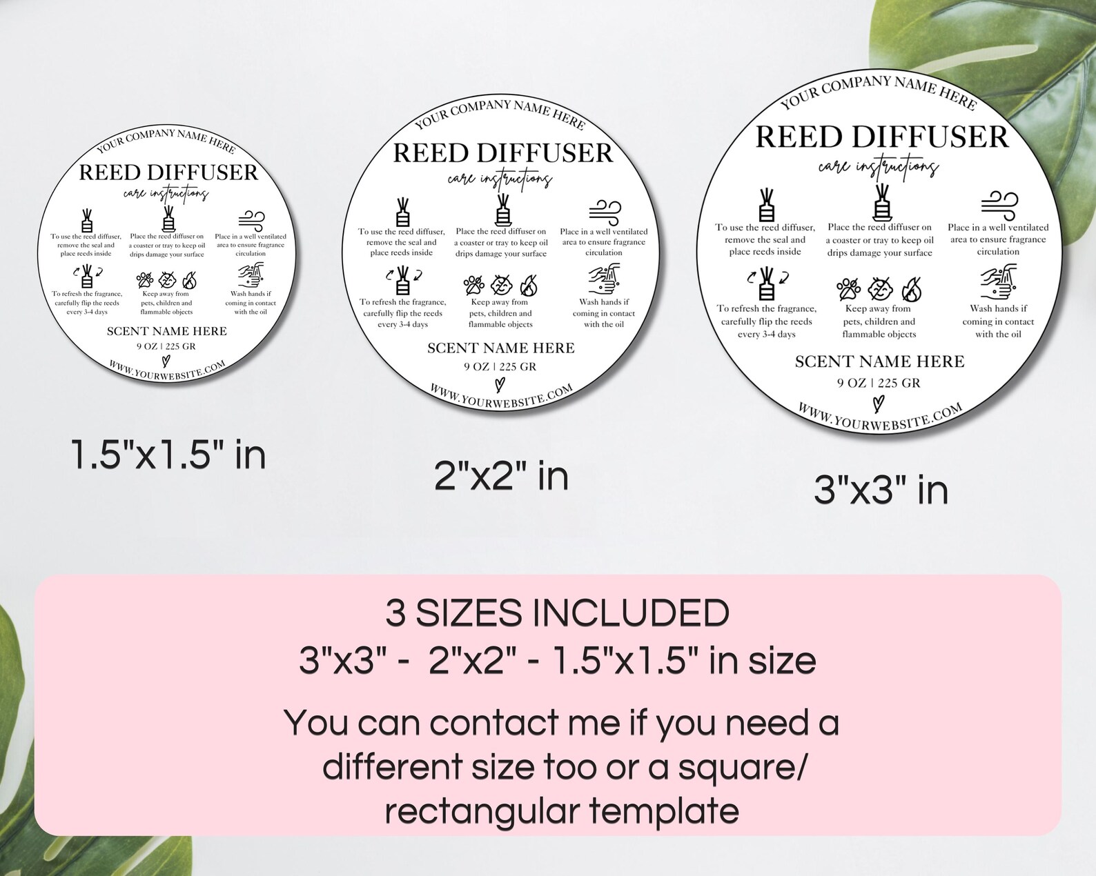 Editable Reed Diffuser Warning Label Template, Printable Reed Diffuser ...