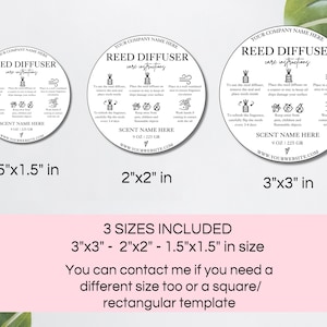 Editable Reed Diffuser Warning Label Template, Printable Reed Diffuser ...