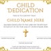 Editable Baby Dedication Certificate, Printable Child Dedication ...