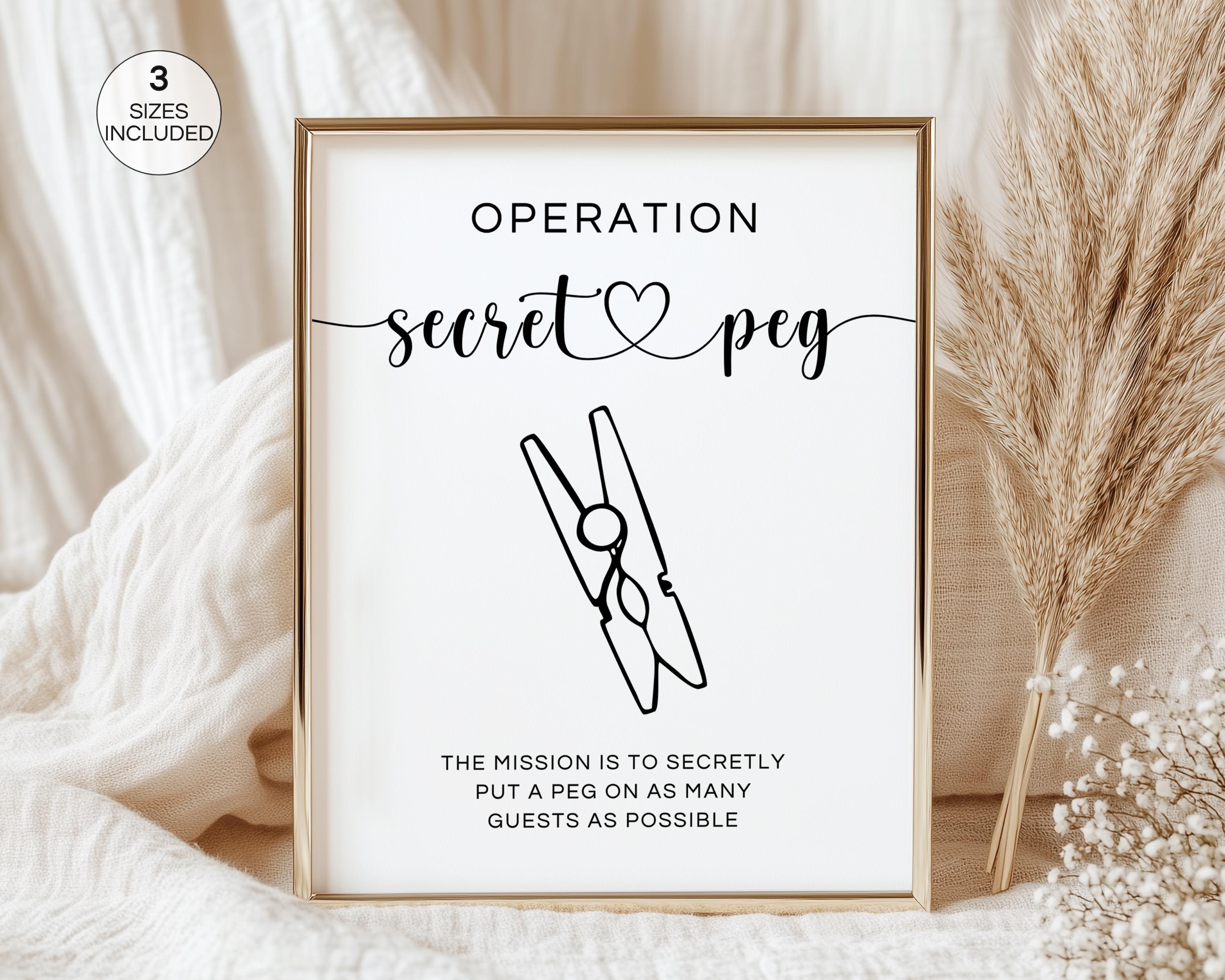 Wedding Peg Game Sign, Printable Wedding Reception Game, Editable Fun ...