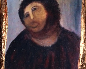 Small Baby Jesus of the Botched Restoration OOAK Doll monkey Christ ...