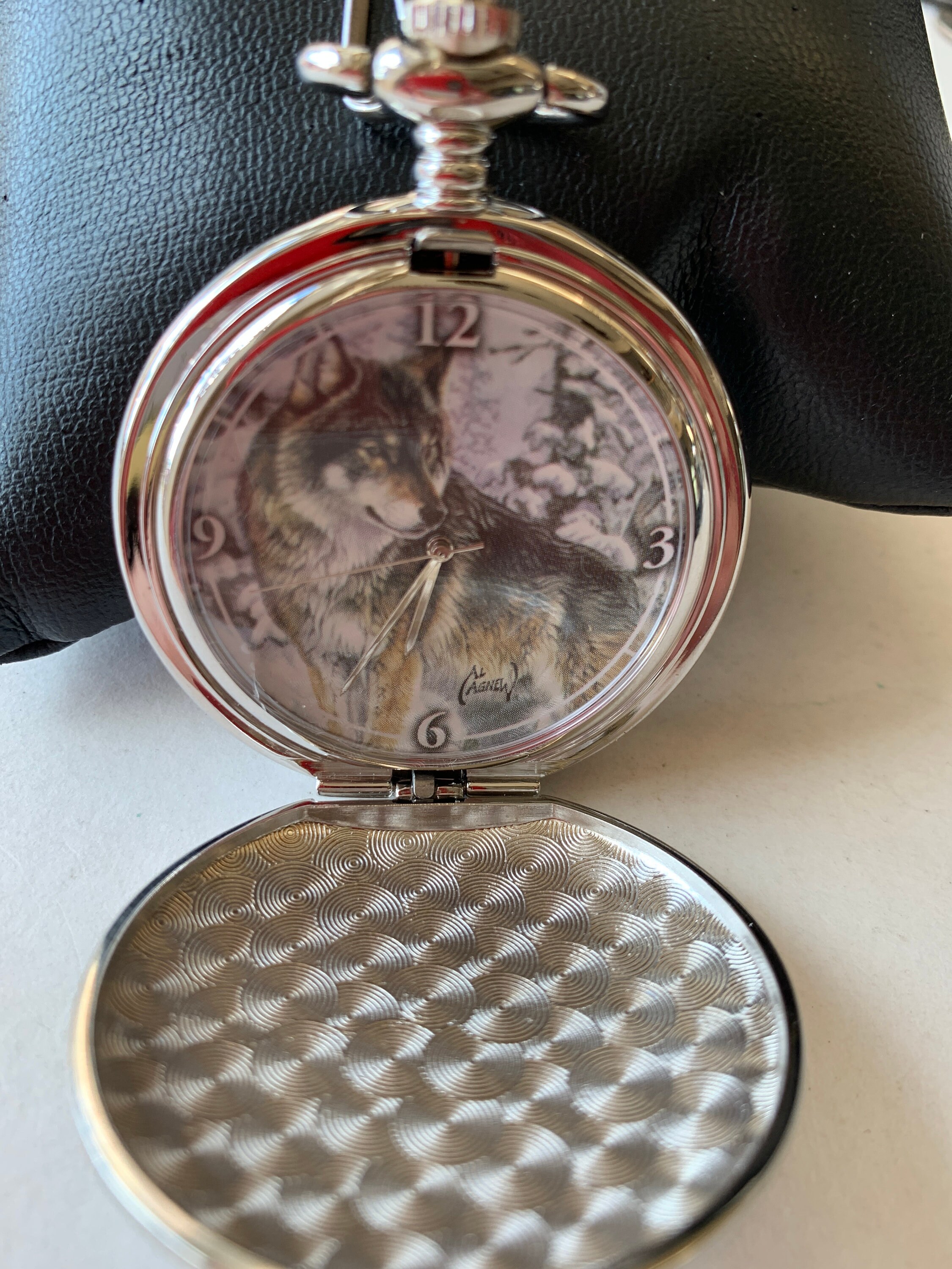 Vintage Avon Silvertone Wolf Pocket Watch by Al Agnew - Etsy