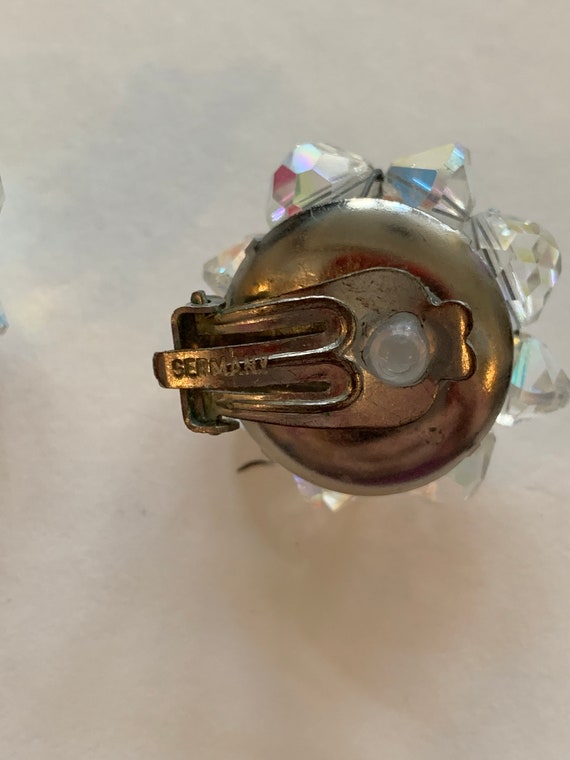 Vintage Germany Crystal AB Necklace and Clipon Earrin… - Gem