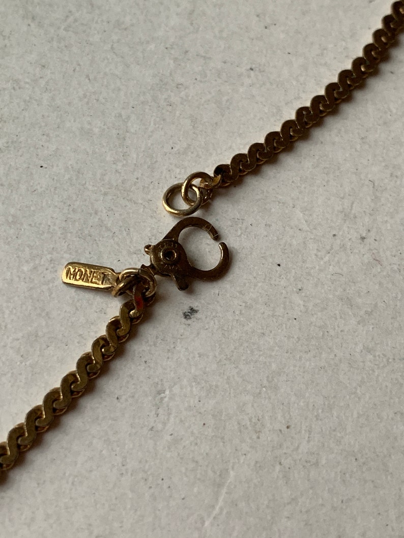 Vintage Monet Curved Bar Goldtone Necklace - Etsy