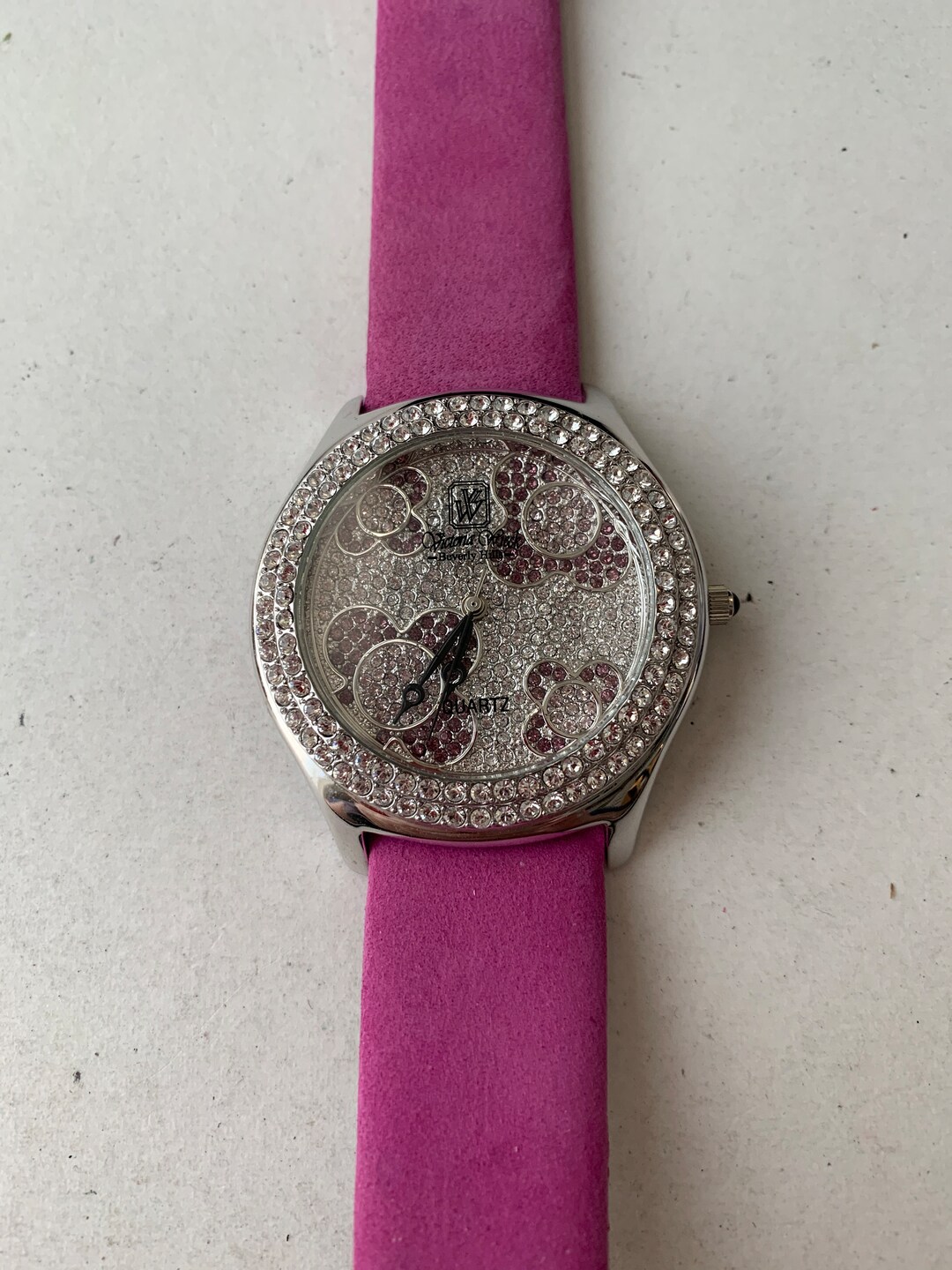 Vintage Victoria Wieck Pink Flower Crystal Wrist Watch - Etsy