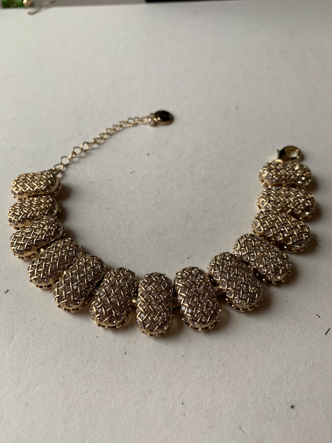 Vintage Talbots Goldtone Crystal Bracelet - Etsy