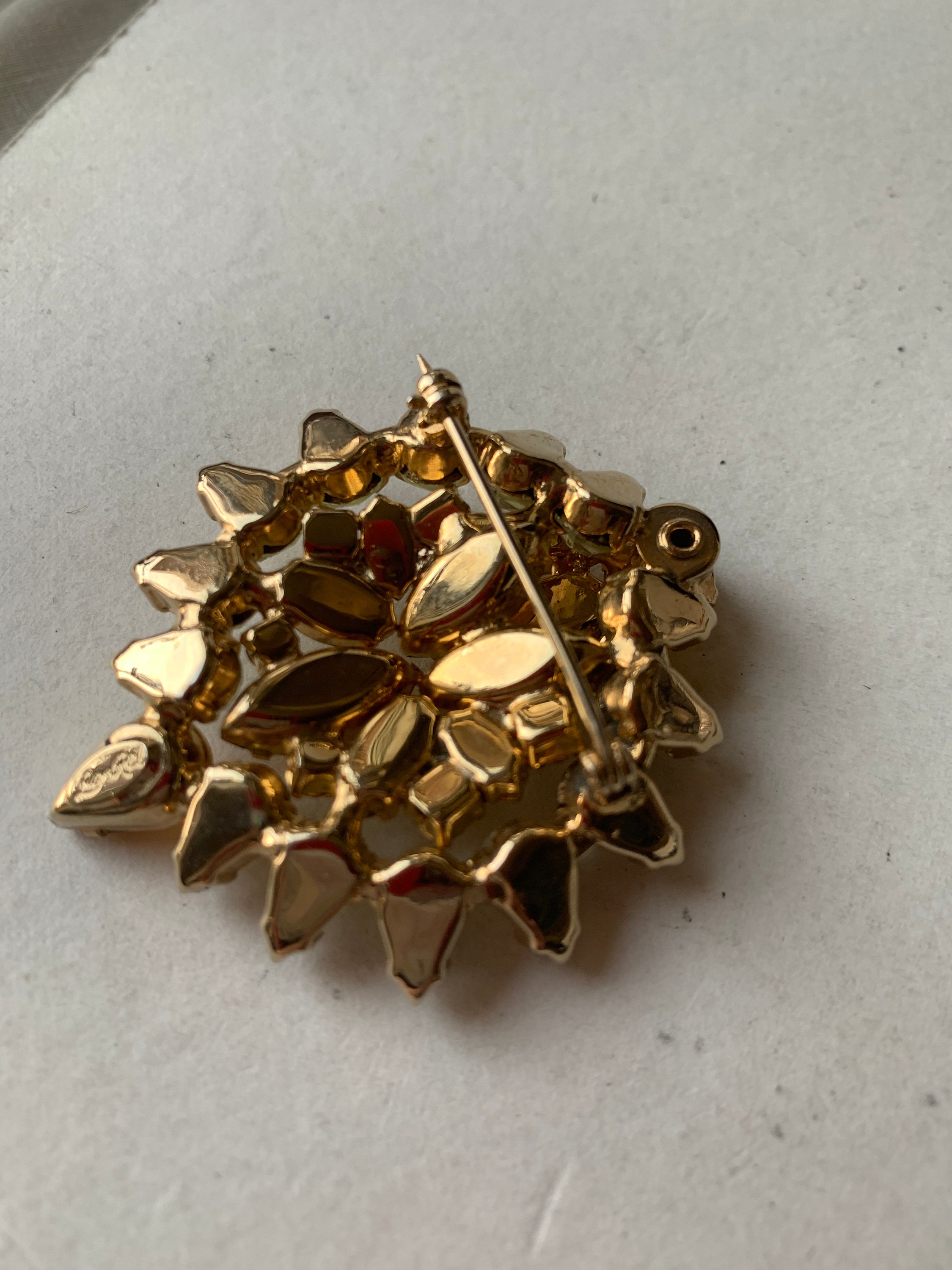 Vintage La Rel Pronged Orange and Yellow Rhinestones Brooch - Etsy