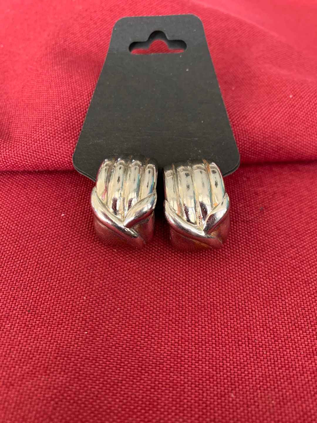 Vintage Designed Silver Half Loop Clip on Earrings - Etsy