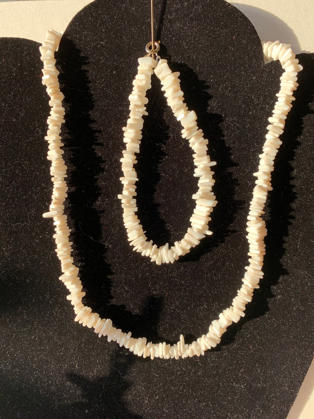 Vintage Pure White Puka Shell Jewelry Set - Etsy