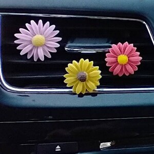CAR AIR FRESHENER -2-pieces 1 Daisy Flower & 1 Succulent Plant Vent ...