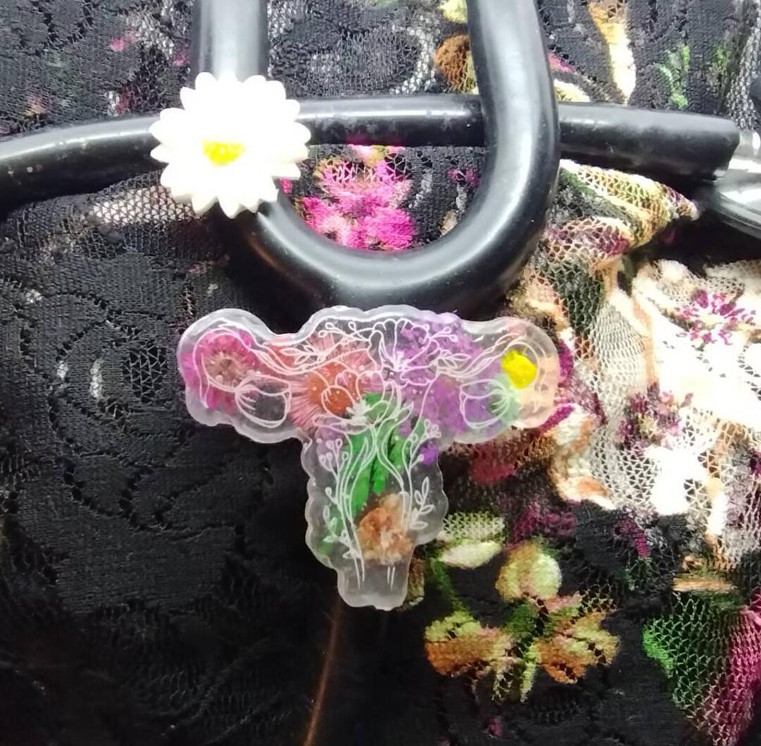 Add Some Fun to Your Stethoscope, Uterus Real Pressed Dried Flowers ...