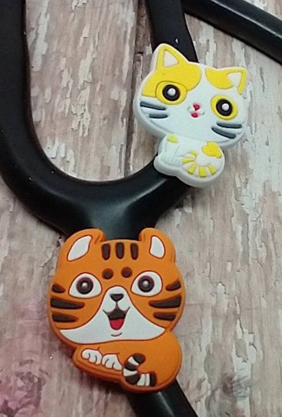 CUTE Kid Friendly Cartoon Stethoscope Cat Charm 2 Kitty Cats - Etsy