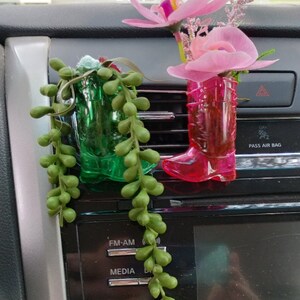 Car Air FRESHENER 1 COWBOY BOOT Succulent Plant & a Free Daisy Vent ...