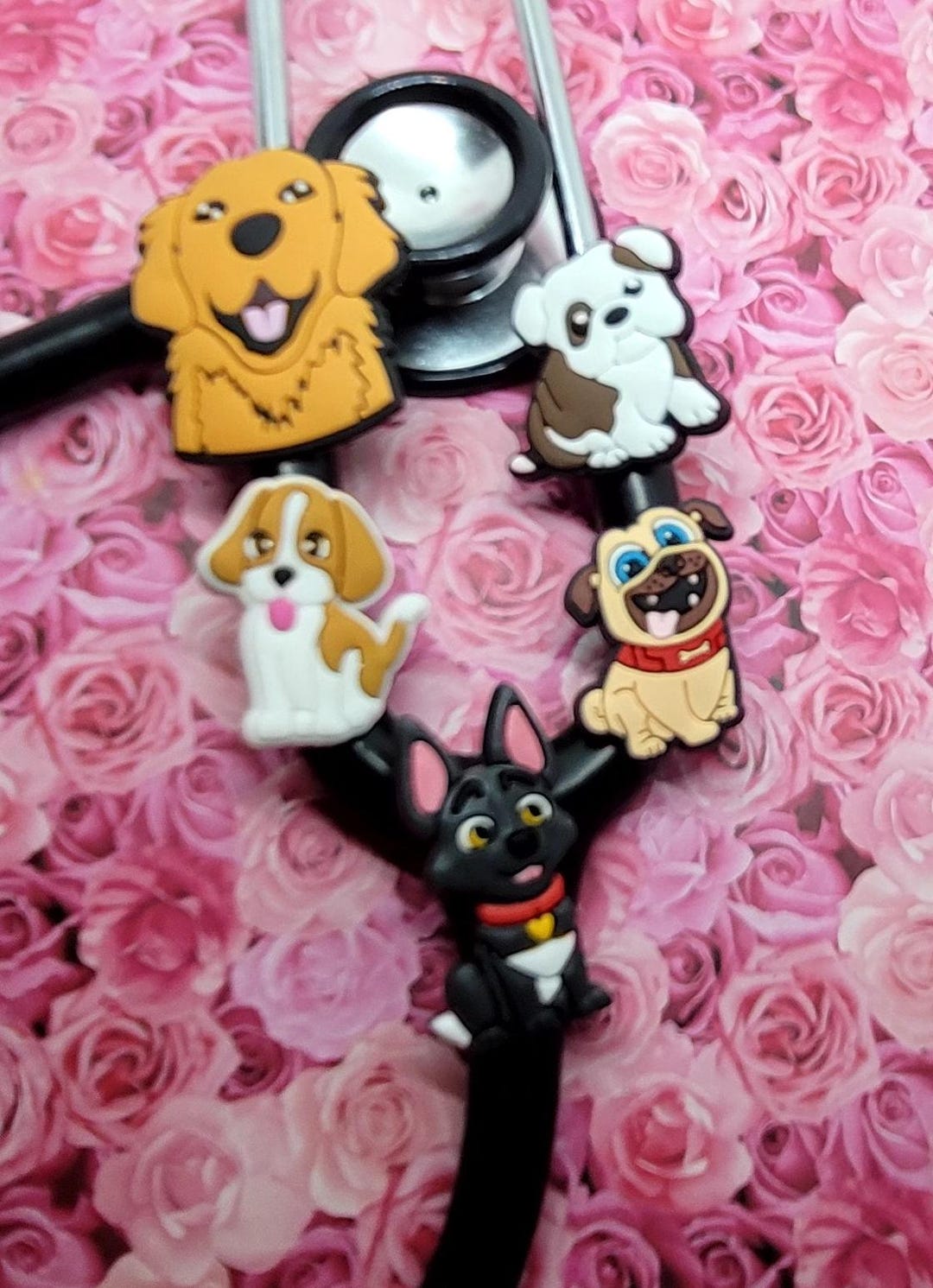 Add Some Fun to Your Stethoscope Lab Paw Print 2-piece Set Dog ...