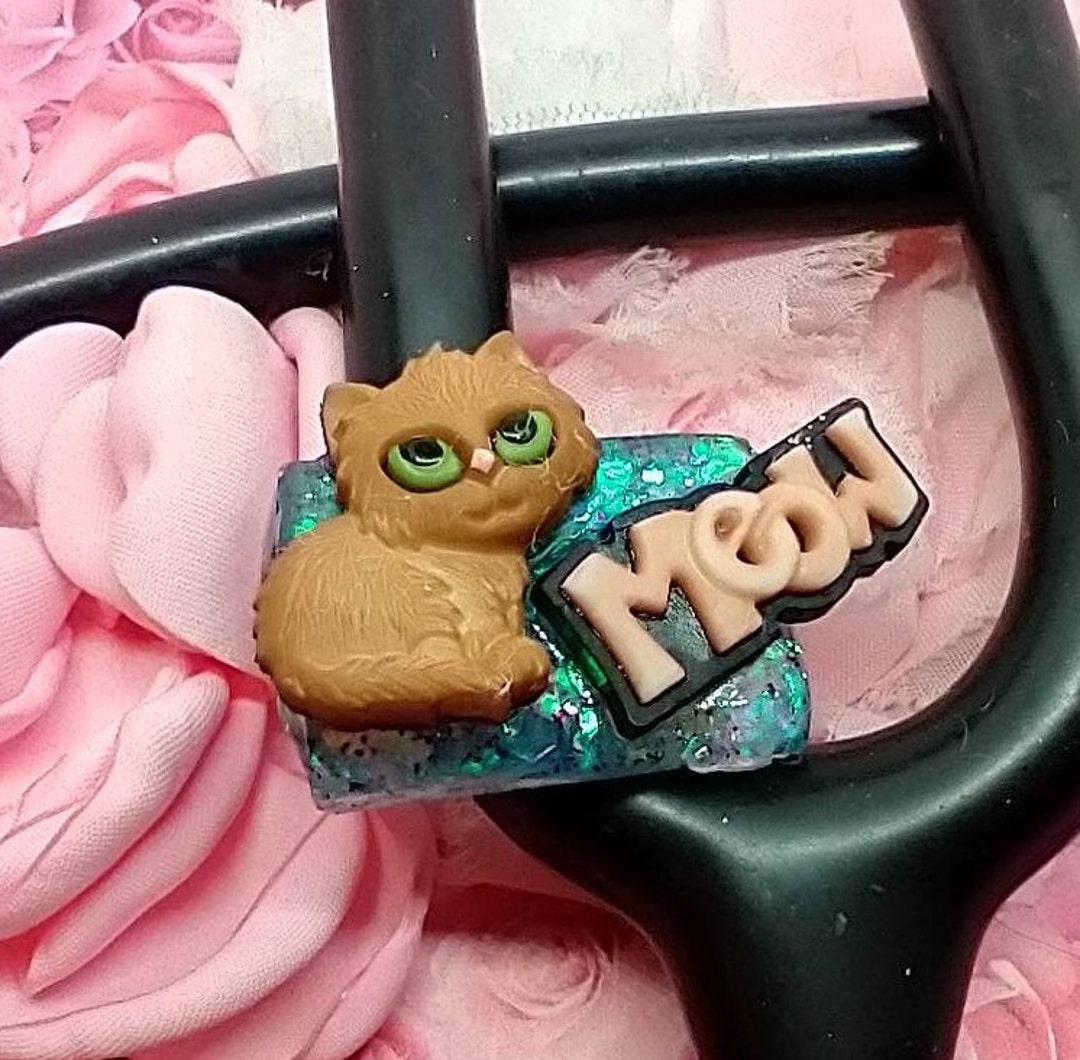 Add Some Fun to Your Stethoscope, Stethoscope Tag CUTE Kitty Cat Kid ...