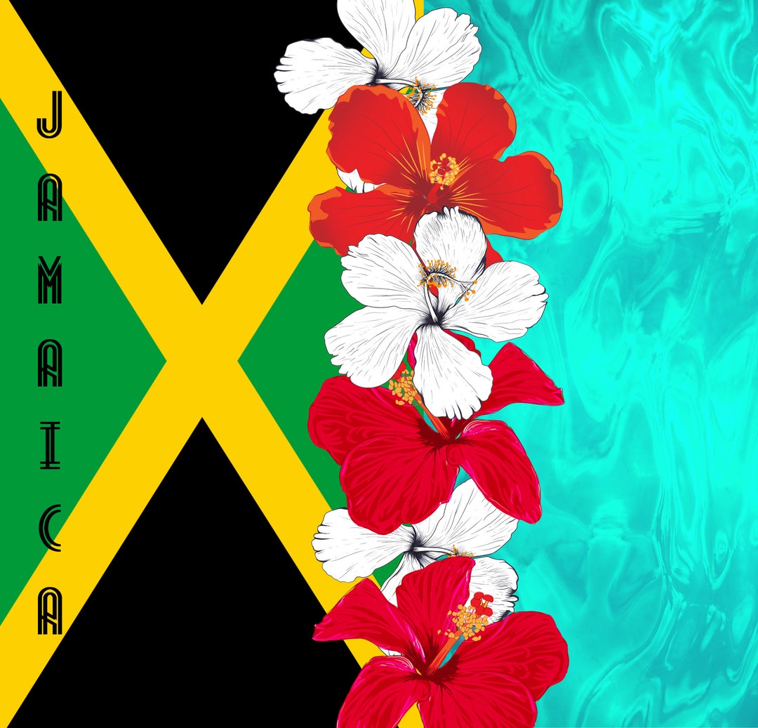 Jamaica Flowers Skinny Tumbler Wrap 15oz 20oz 30oz PNG Digital Download ...
