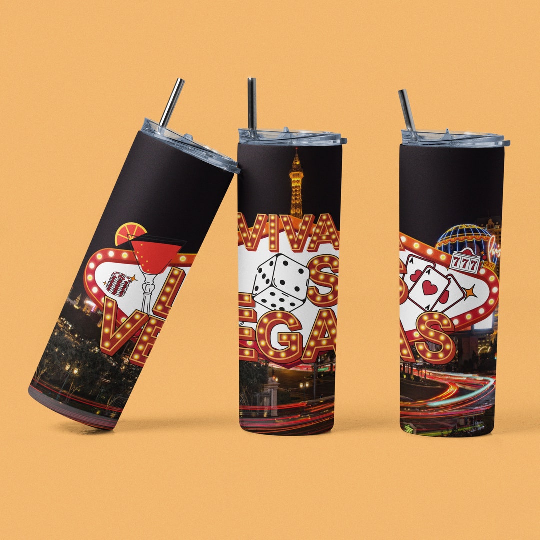 Viva Las Vegas Tumbler Design | Casino | Slot Machine | Dice | Skinny ...