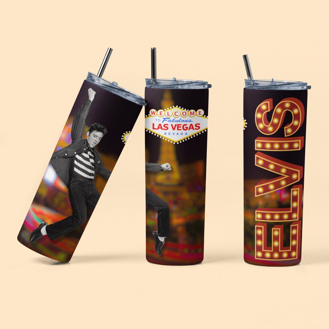 Elvis Tumbler Wrap Design: the King of Rock and Roll (PNG Digital ...