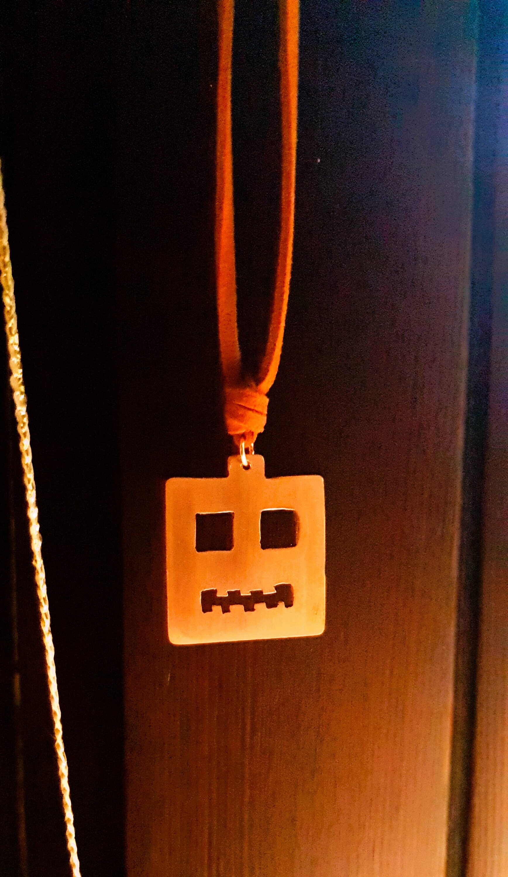 Halloween Minecraft Pumpkin Copper Necklace Minecraft Pumpkin - Etsy