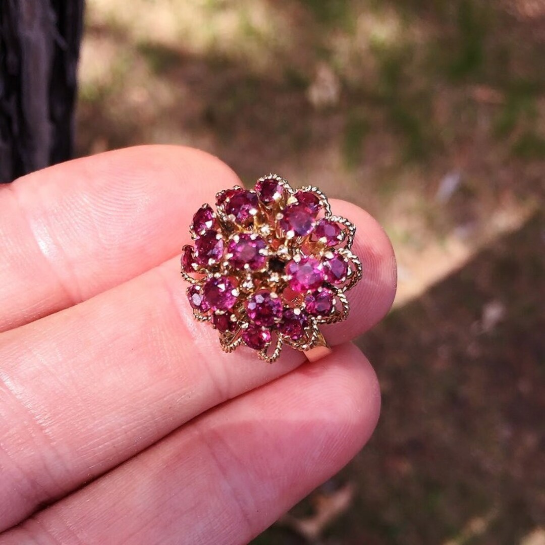 Antique / Vintage Natural Ruby 14 Kt Ring 4 Carats of Rubies GLI - Etsy