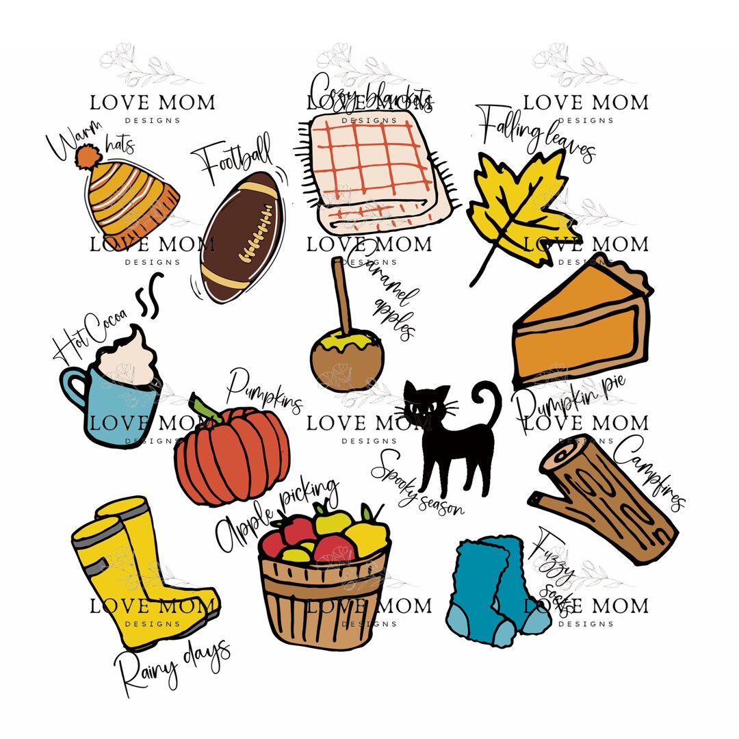 Fall Doodle Art, PNG, Sublimation Design - Etsy