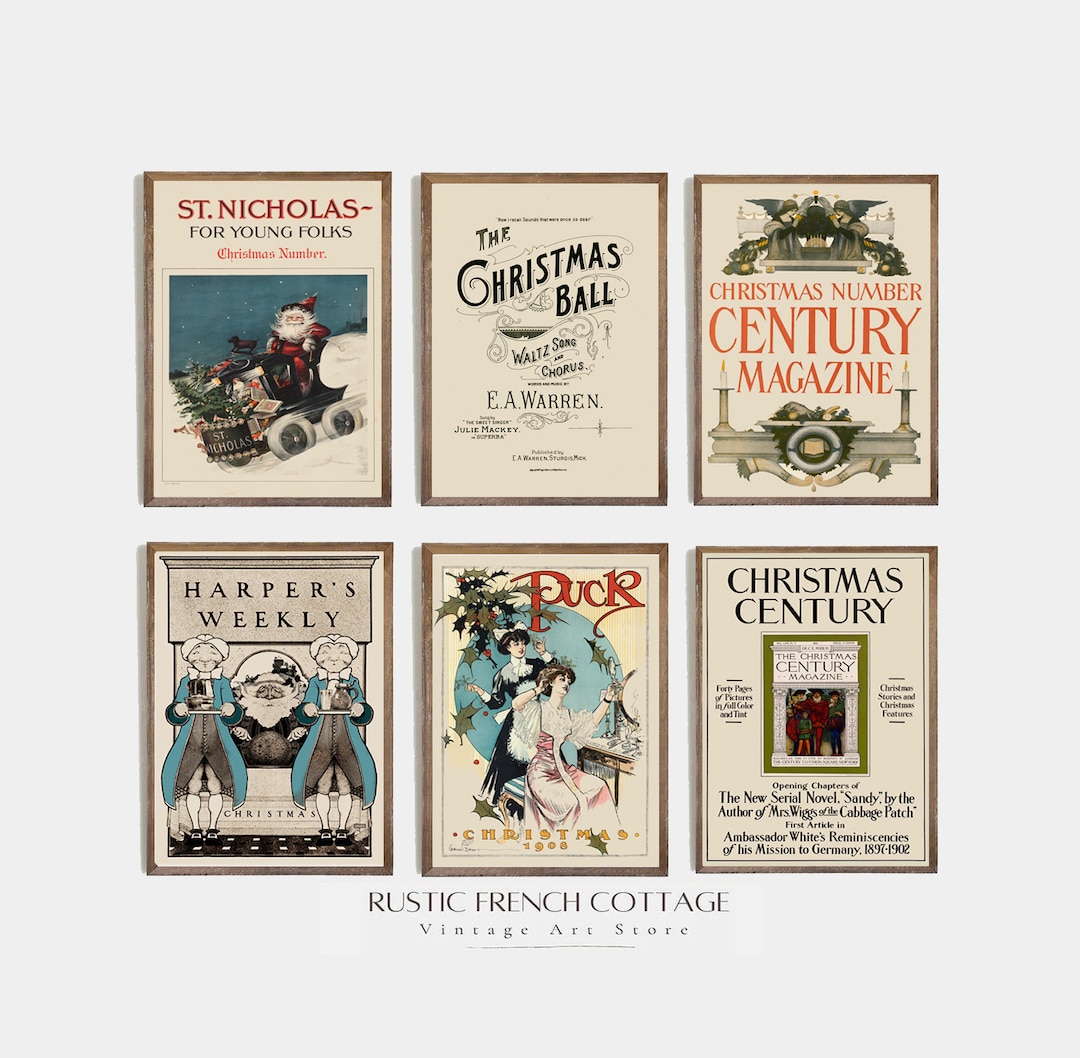 Set of Six Downloadable Retro Advertising Posters I Christmas - Etsy