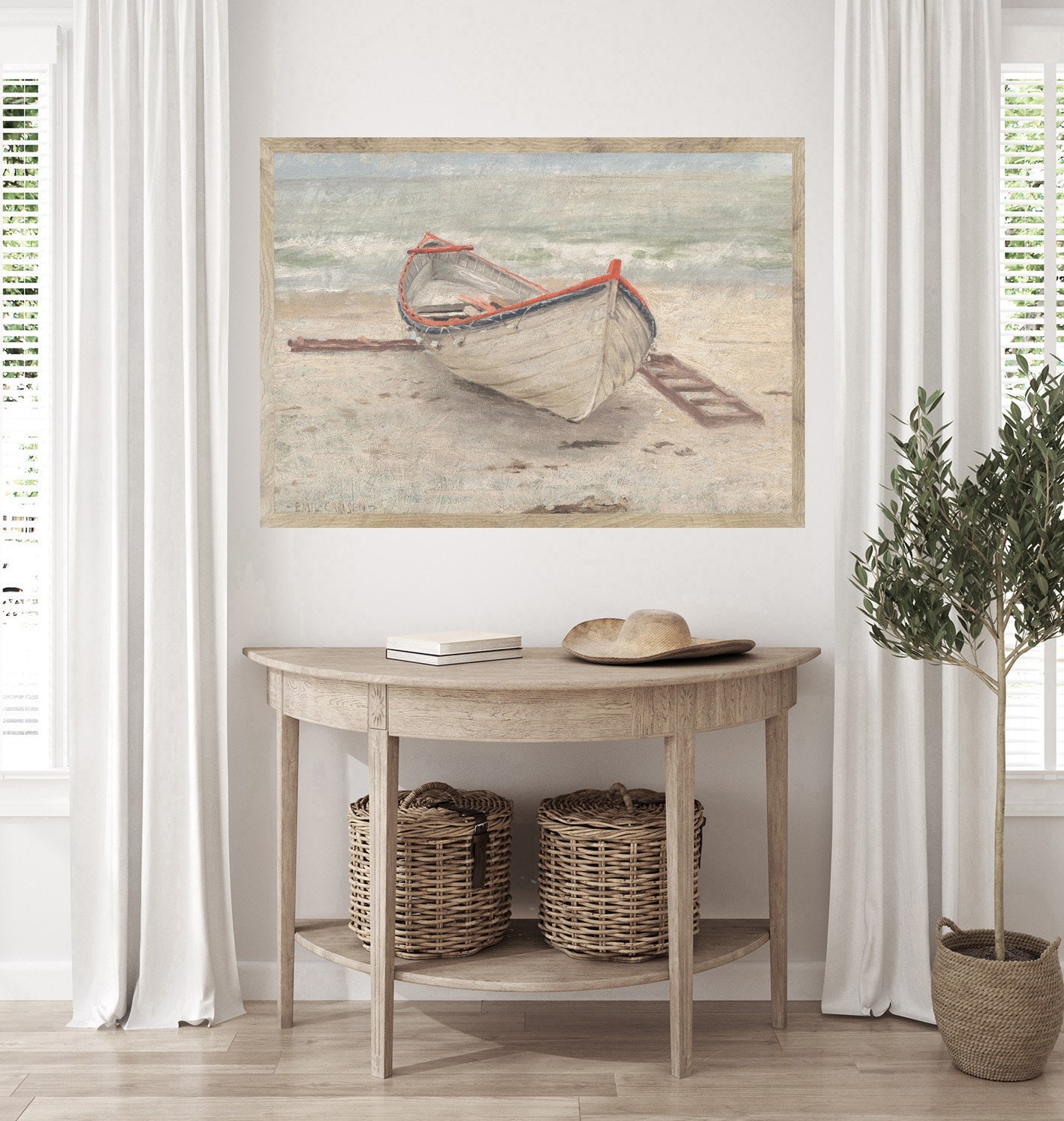 Rustic Boat Wall Decor Vintage Nautical Art Boat on the - Etsy