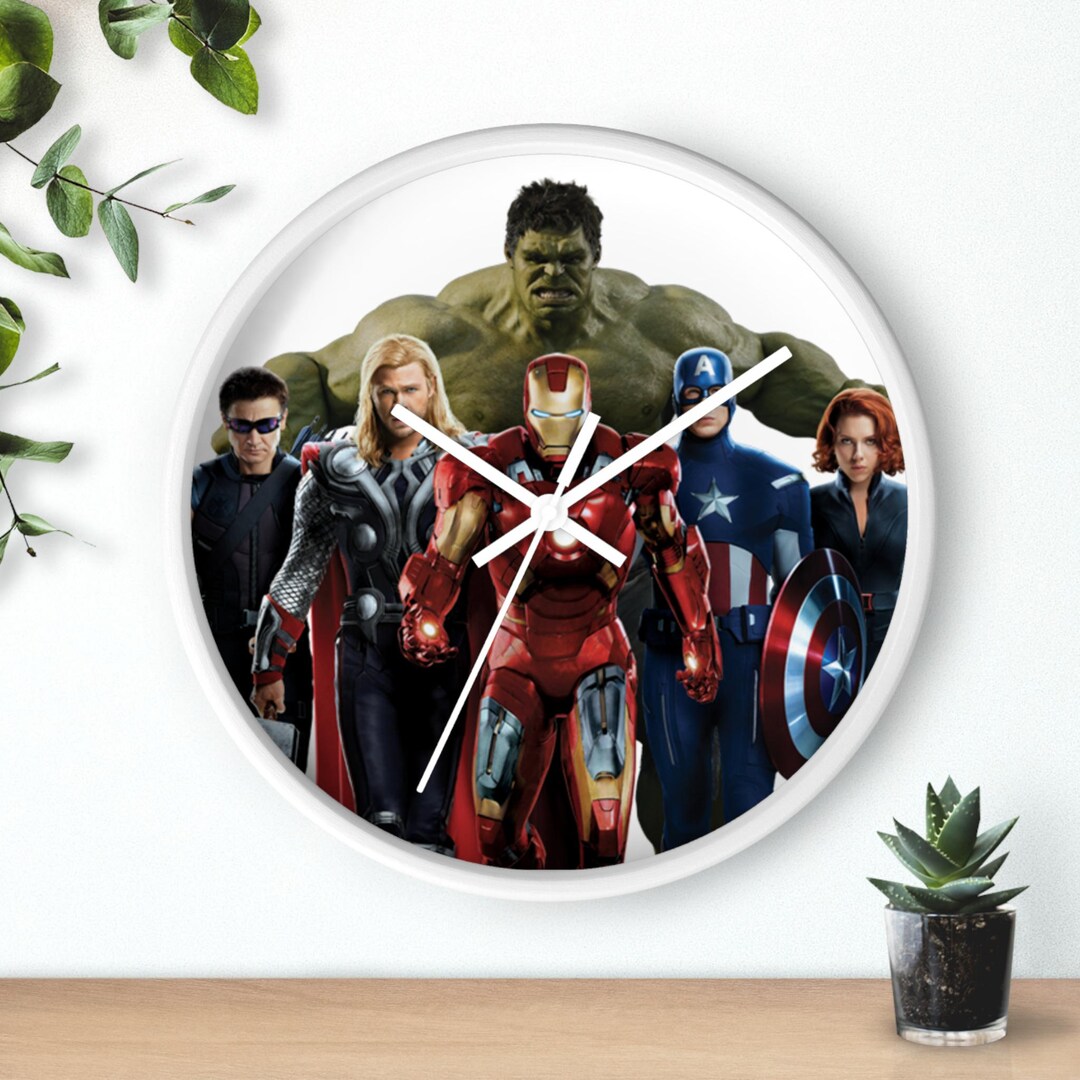 Superhero Wall Clock, Marvel Decor, Avengers Inspired Gift, Kids Room ...