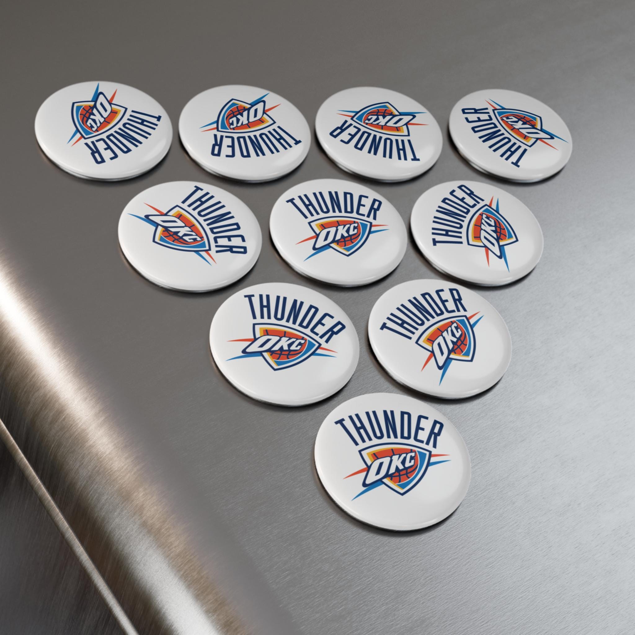 OKC Thunder Button Magnet, Sports Team Gift, Basketball Decor, Round ...