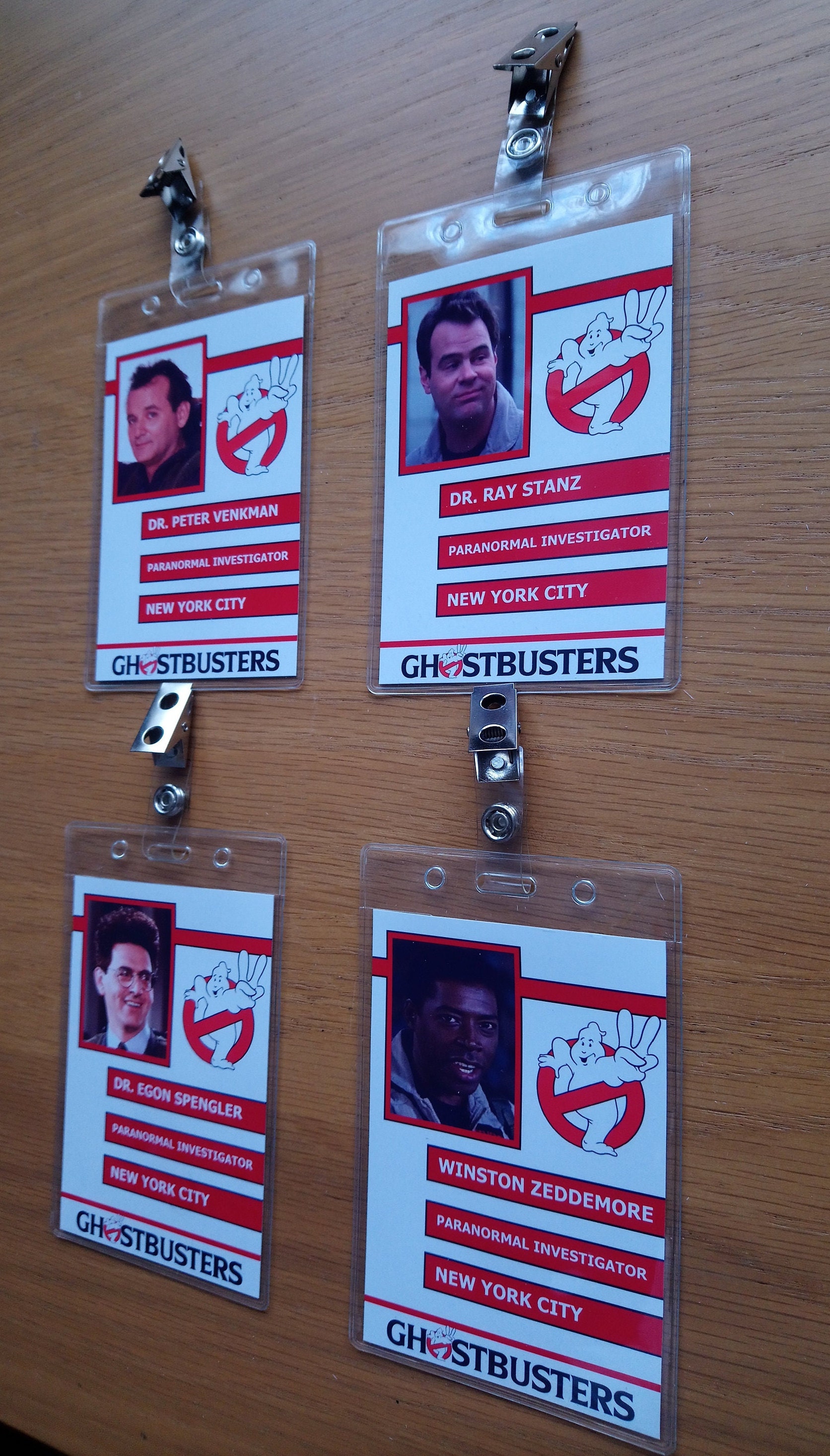 Ghostbusters - Clip-on ID Photo Pass Badge Set Prop Collection Cosplay ...