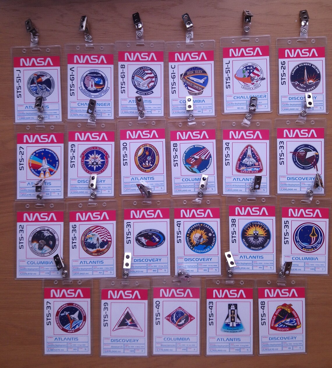 NASA Space Shuttle Program Sts-1 to Sts-66 Clip-on ID Photo - Etsy UK