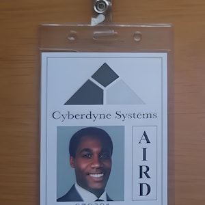 Cyberdyne Systems Miles Dyson Employee Terminator - Clip-on ID Photo Pass Badge Set Prop Cosplay ...