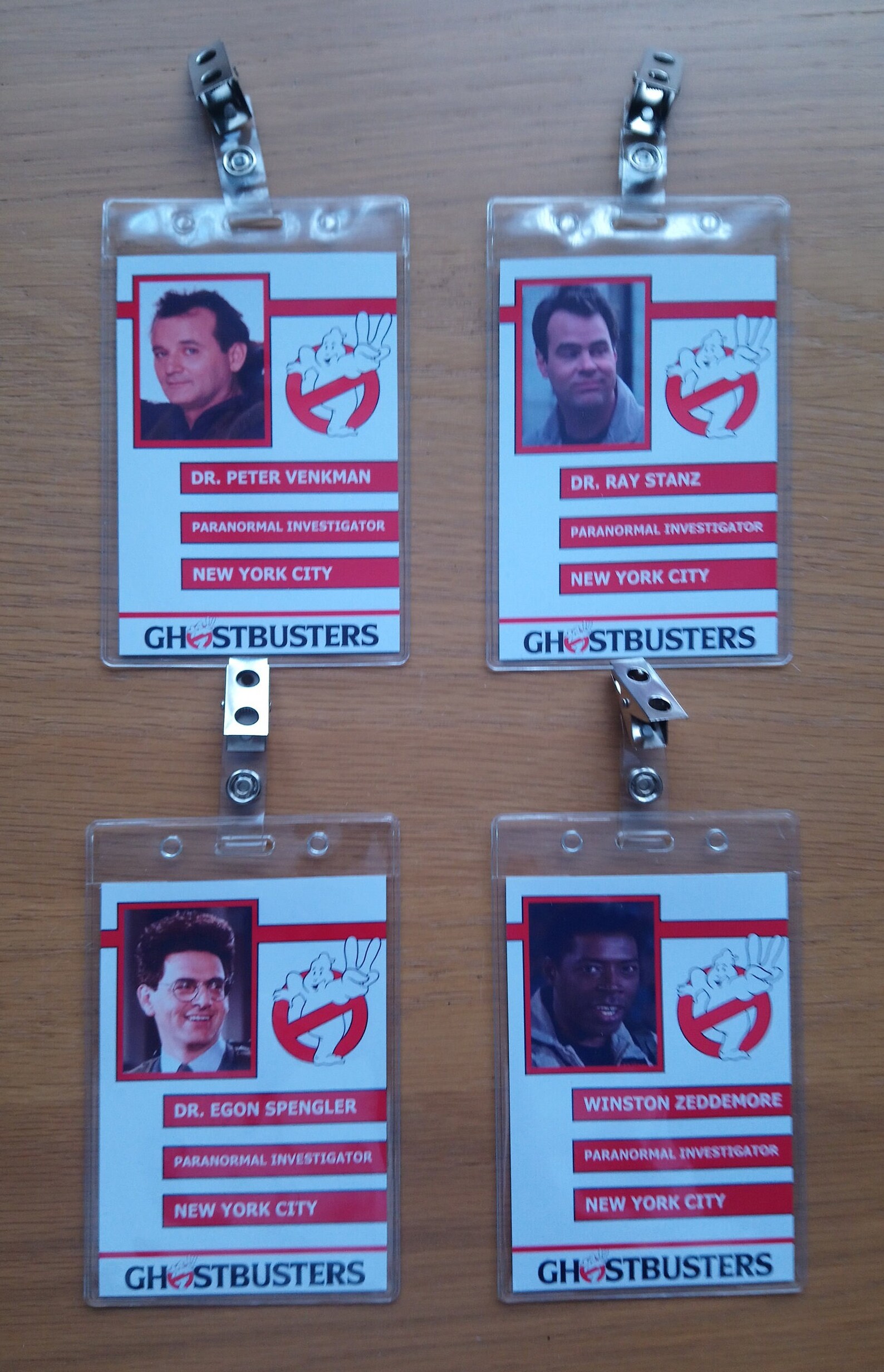 Ghostbusters - Clip-on ID Photo Pass Badge Set Prop Collection Cosplay ...