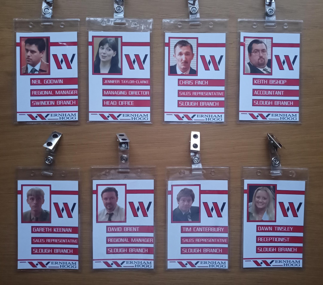 The Office Wernham Hogg Employee - Clip-on ID Photo Pass Badge Set Prop ...