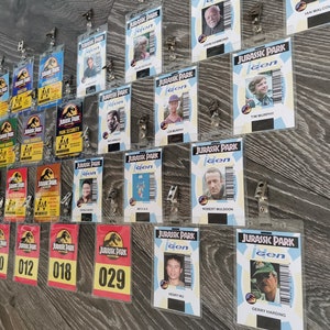 Jurassic Park - Clip-on Ingen ID Photo Pass Badge Set Prop Collection ...