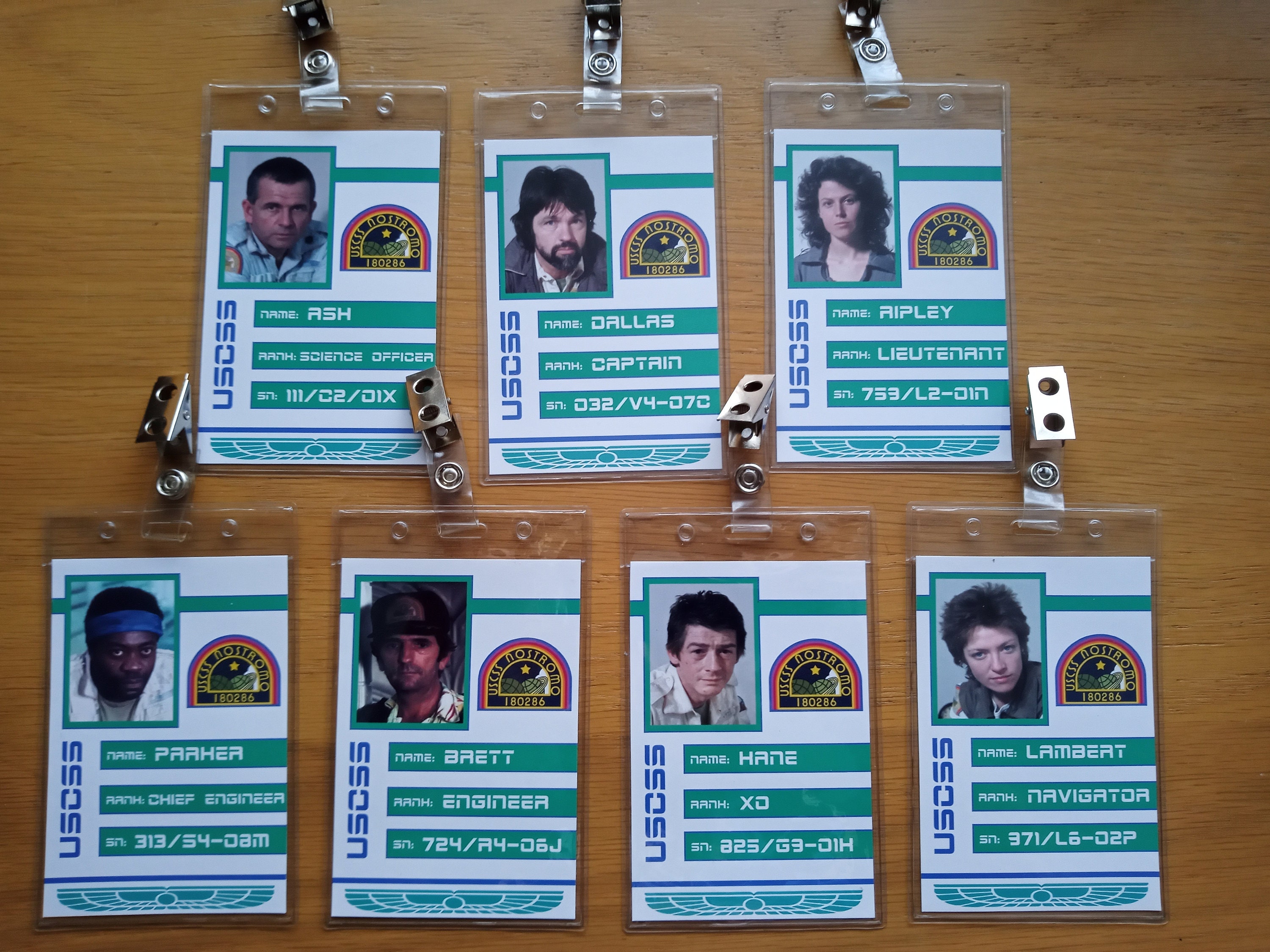 Alien USCSS Nostromo Crew Clip-on ID Photo Pass Badge Set - Etsy UK
