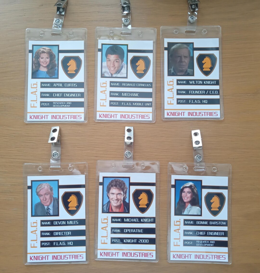 Knight Rider F.L.A.G. - Clip-on ID Photo Pass Badge Set Prop Collection ...