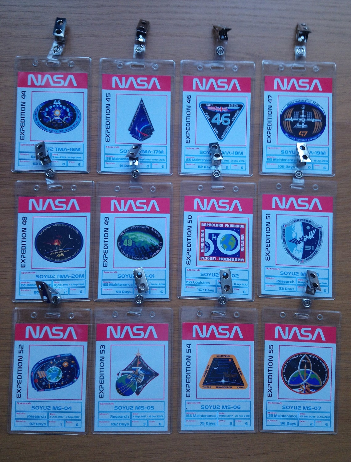 NASA ISS International Space Station Program - Clip-on ID Photo Pass ...