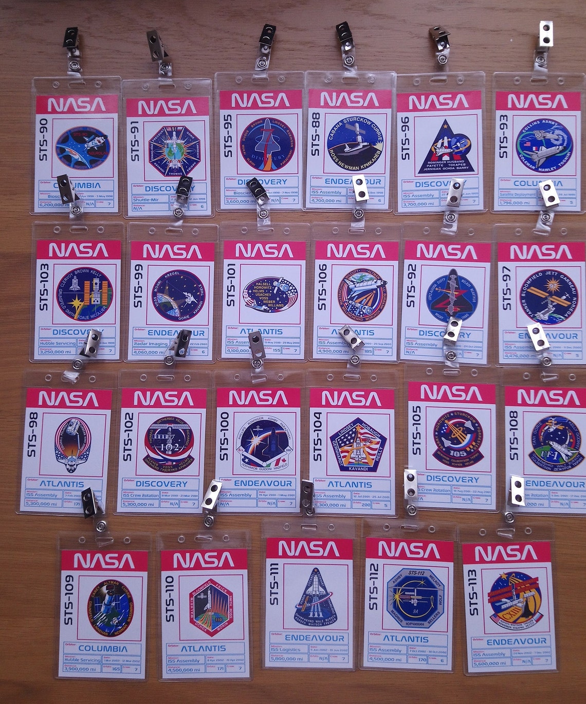 NASA Space Shuttle Program Sts-1 to Sts-66 Clip-on ID Photo - Etsy UK