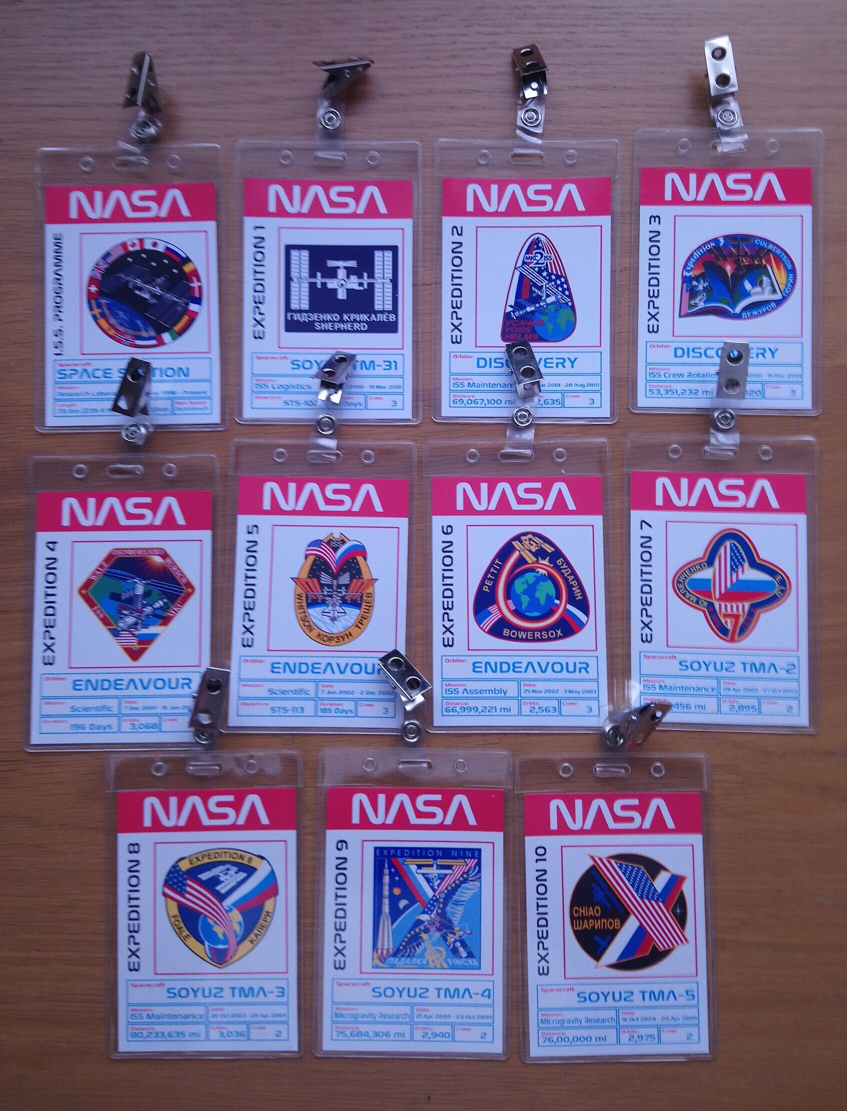 NASA ISS International Space Station Program - Clip-on ID Photo Pass ...