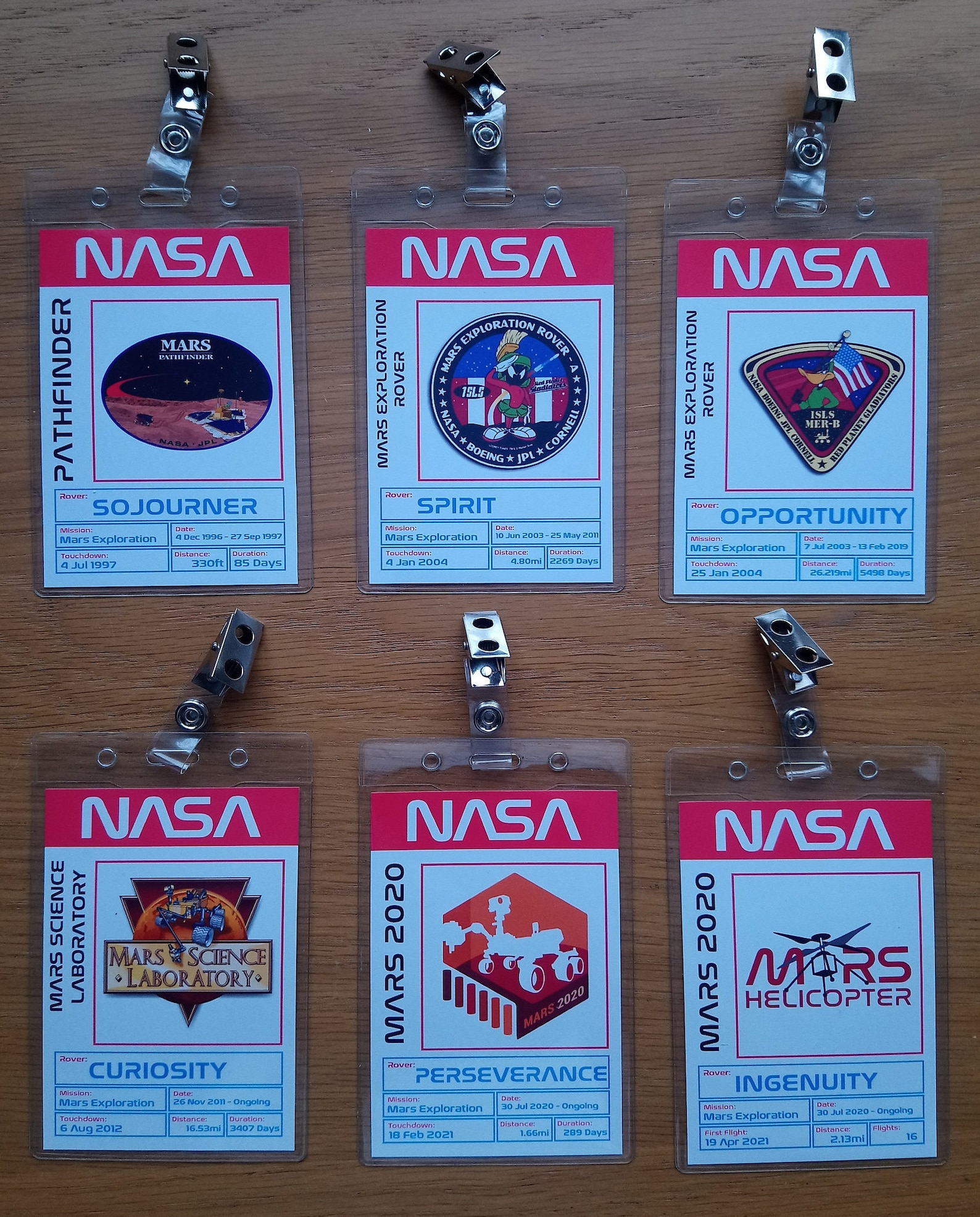 NASA Mars Program - Clip-on ID Photo Pass Badge Set Prop Collection - Etsy