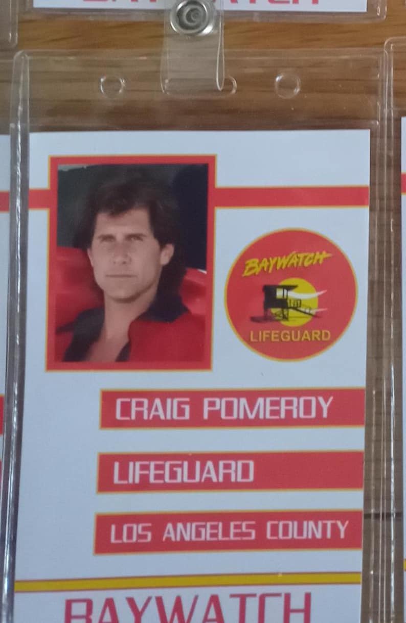 Baywatch Lifeguard Crew - Clip-on ID Photo Pass Badge Set Prop ...