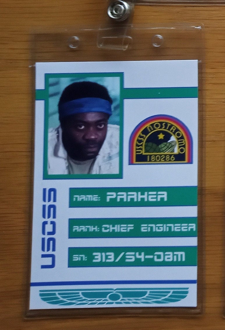 Alien USCSS Nostromo Crew - Clip-on ID Photo Pass Badge Set Prop ...