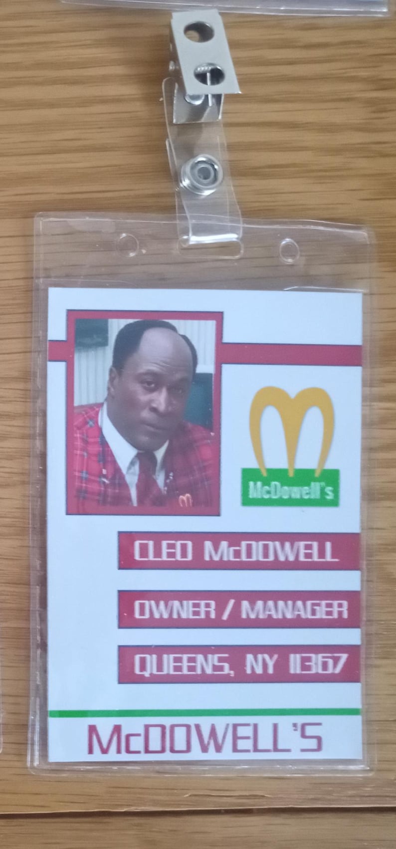 Coming to America Mcdowell's Employee - Clip-on ID Photo Pass Badge Set ...