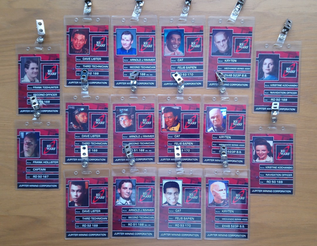Red Dwarf JMC - Clip-on ID Photo Pass Badge Set Prop Collection Cosplay ...