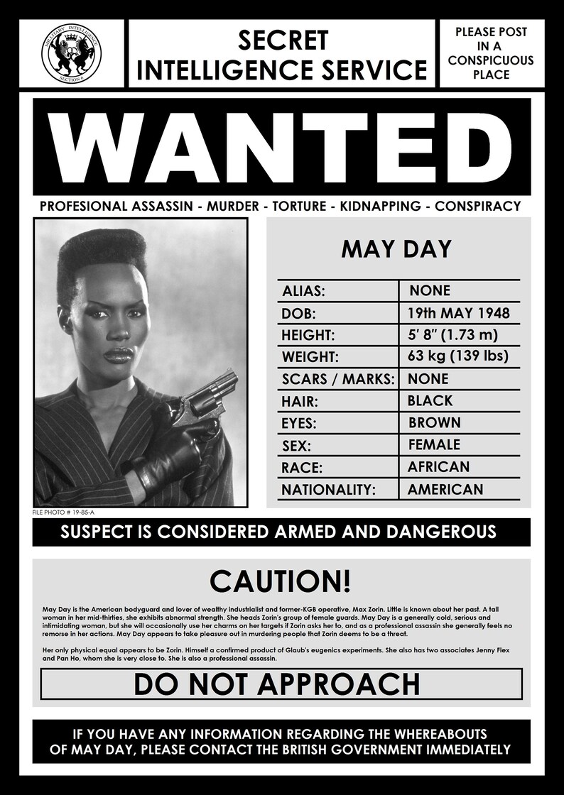 James Bond Wanted Posters Collection A3 A4 Size - Goldfinger, Blofeld ...