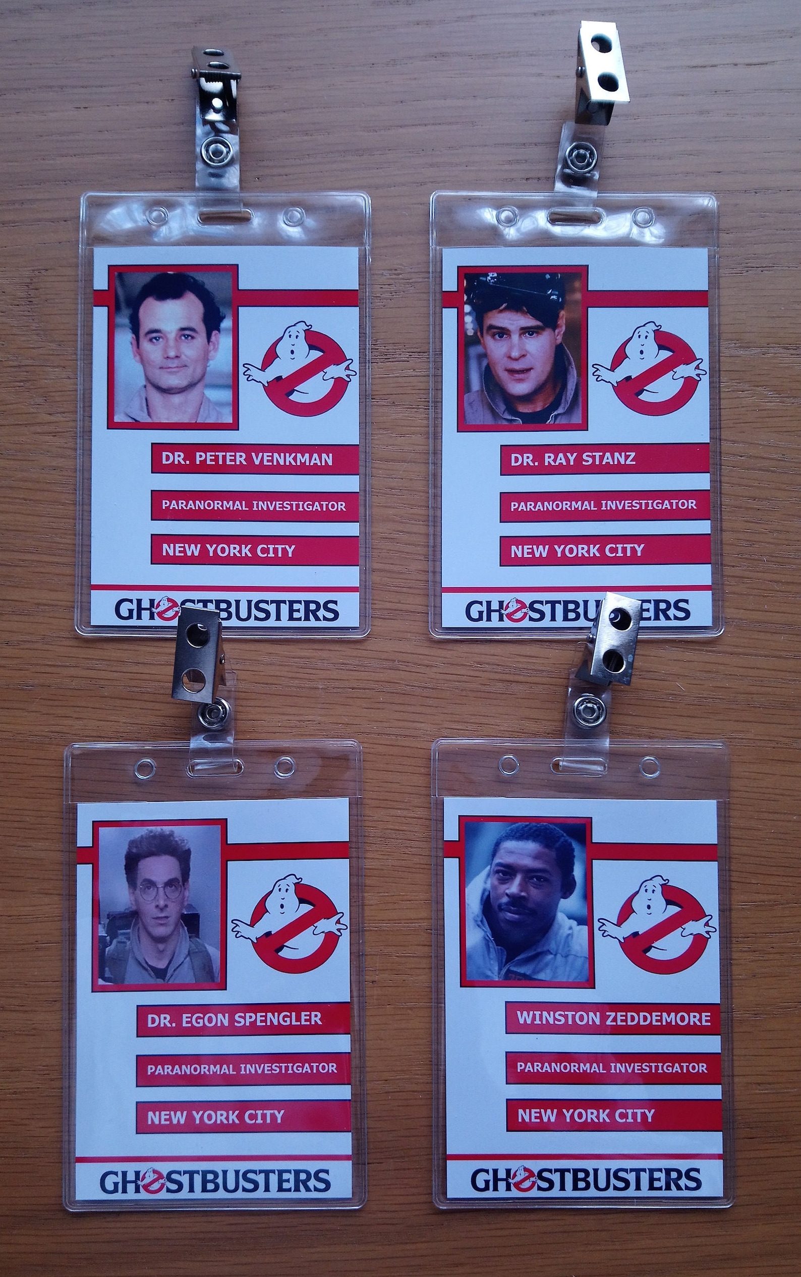 Ghostbusters - Clip-on ID Photo Pass Badge Set Prop Collection Cosplay ...