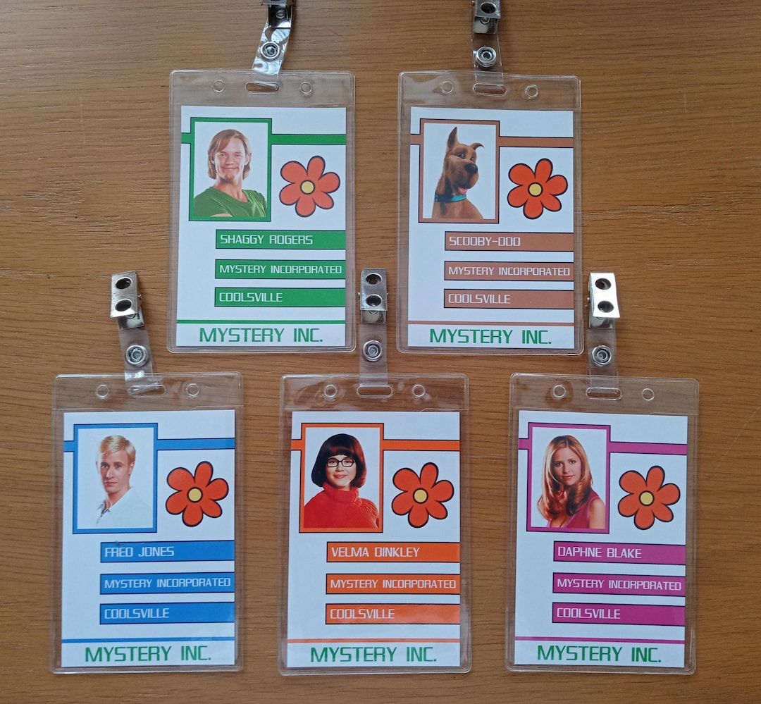 Scooby Doo Mystery Inc. - Clip-on ID Photo Pass Badge Set Prop ...