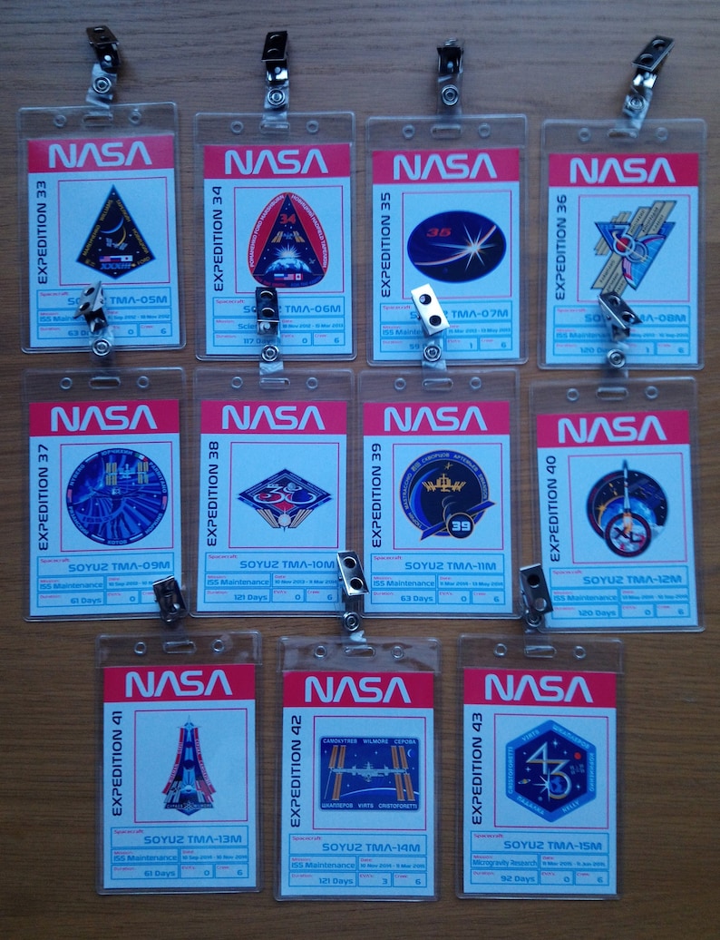 NASA ISS International Space Station Program Clip-on ID | Etsy