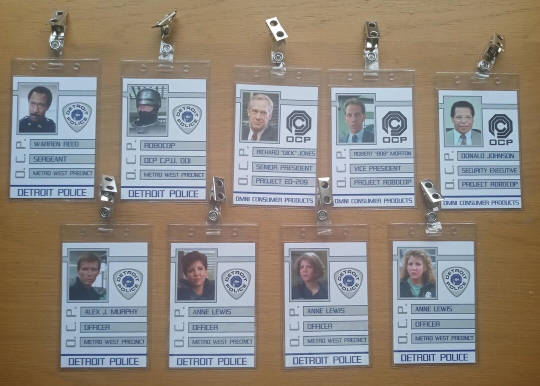 Robocop OCP - Clip-on ID Photo Pass Badge Set Prop Collection Cosplay ...